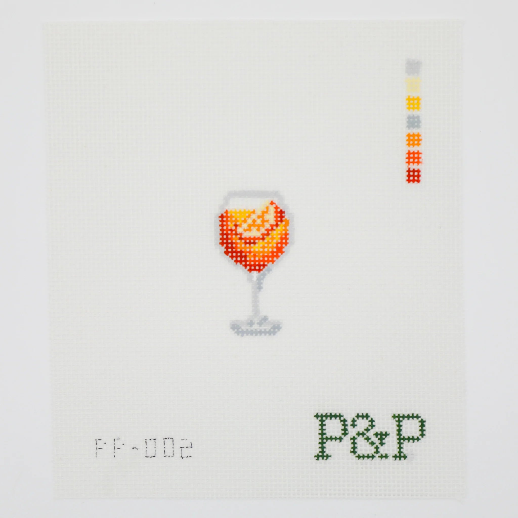 Mini Aperol Spritz Glass Needlepoint Canvas – Solo Daughter Stitchery