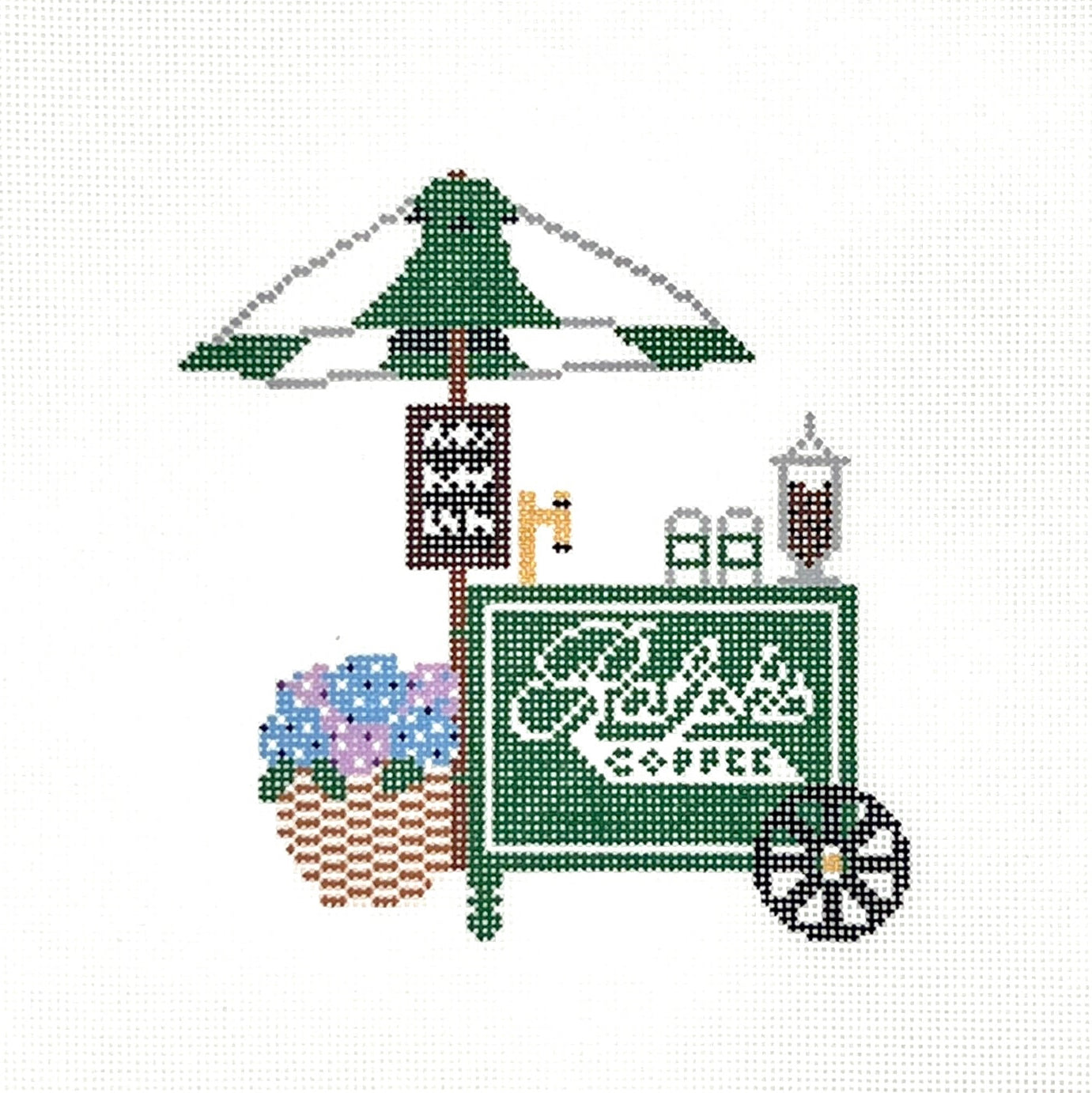 Ralph's Coffee Cart Needlepoint Canvas – Solo Daughter Stitchery