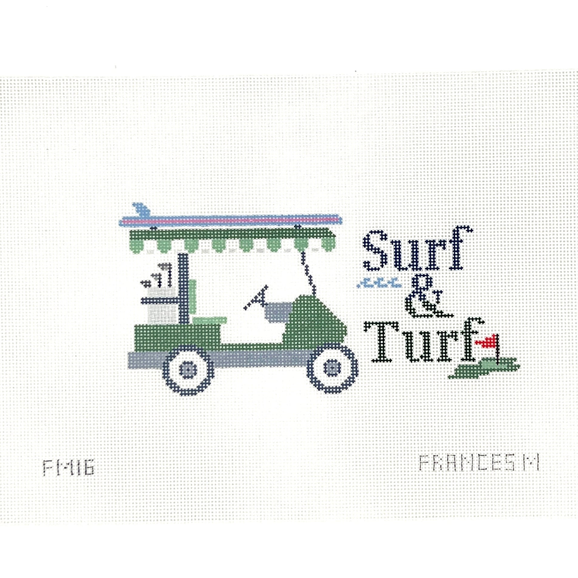 Surf and Turf Needlepoint Canvas – Solo Daughter Stitchery