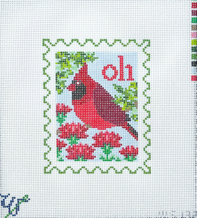 Ohio Stamp Needlepoint Canvas – Solo Daughter Stitchery