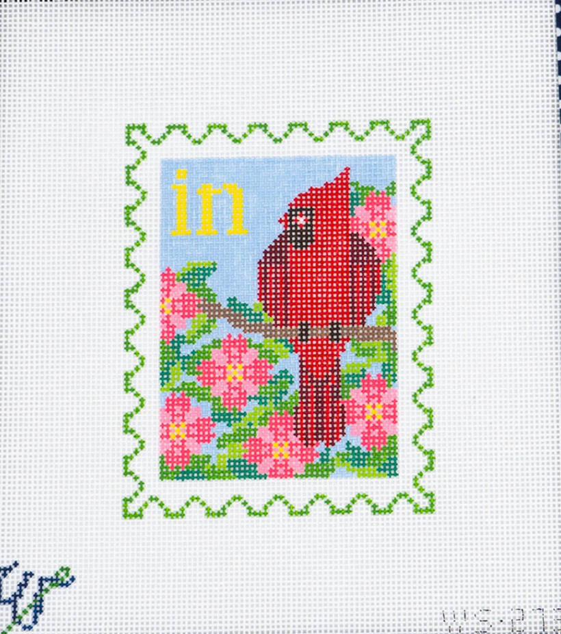 Indiana Stamp Needlepoint Canvas – Solo Daughter Stitchery